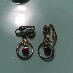 Jewelry | Genuine Ruby Clip On Vintage Earrings | Poshmark